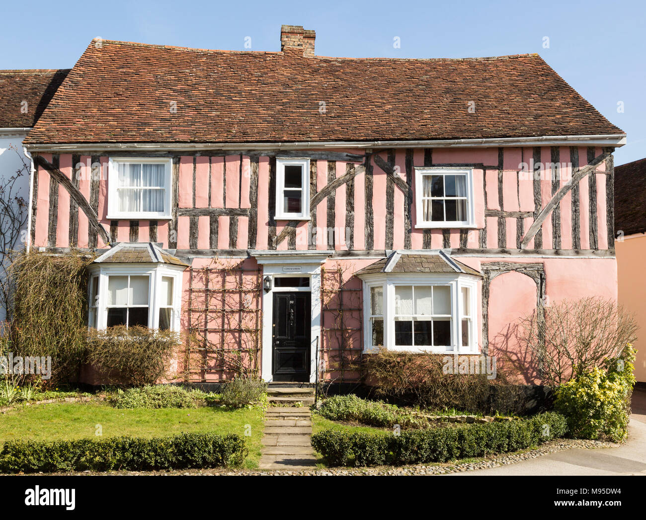 Historic half-timbered building house called Cordwainers, Lavenham ...