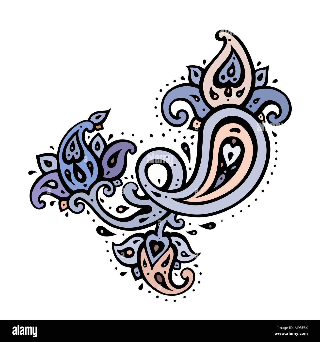 Paisley. Hand Drawn Boho ornament. Vector illustration Stock Vector ...
