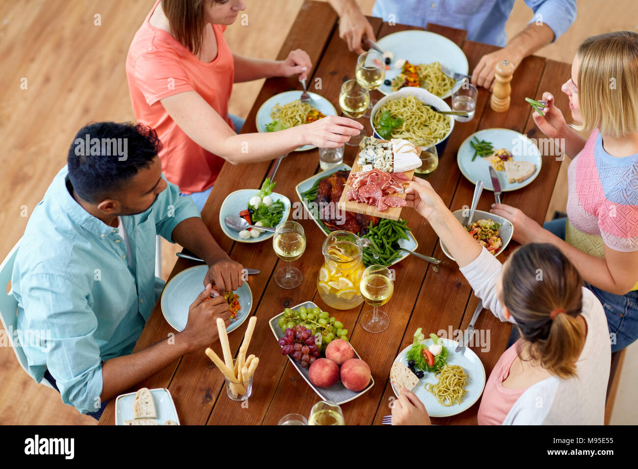 Top view friends table food hi-res stock photography and images - Alamy