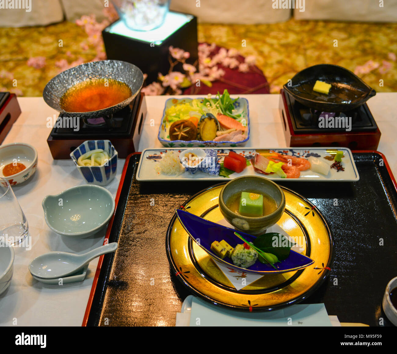 Japanese meal for dinner at local restaurant in Nagoya, Japan Stock ...