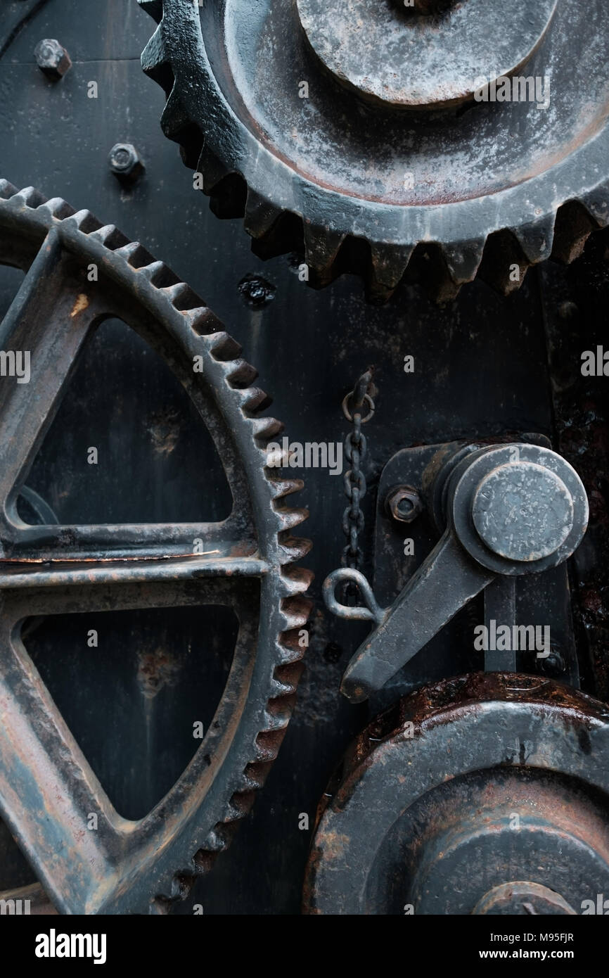 Old rusty tools detail. Metal construction of industrial object Stock ...