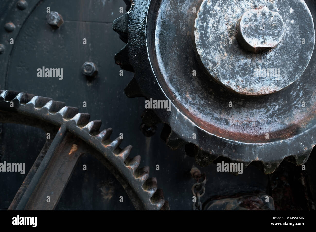 Old rusty tools detail. Metal construction of industrial object Stock ...
