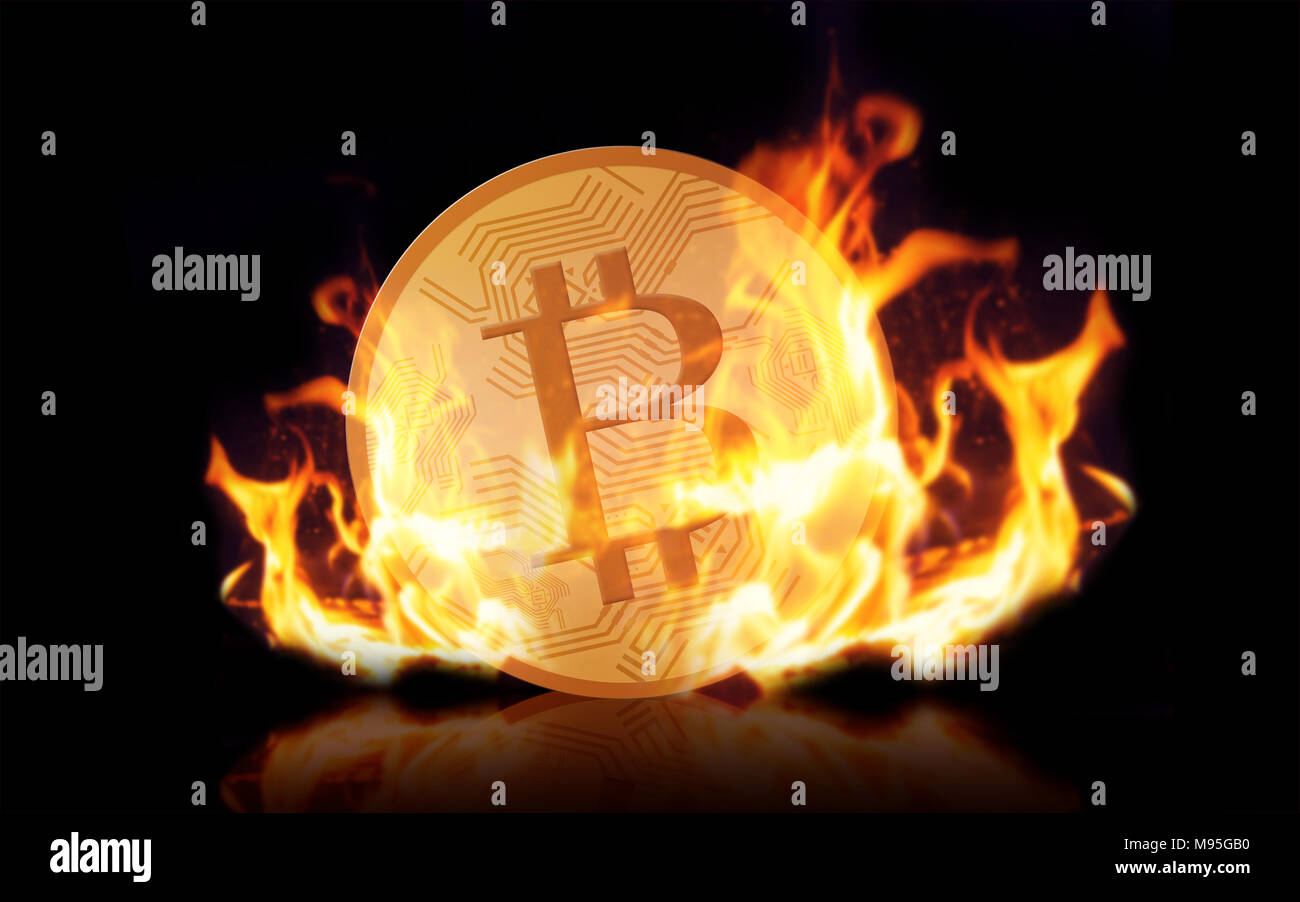 Bitcoin on fire hi-res stock photography and images - Alamy