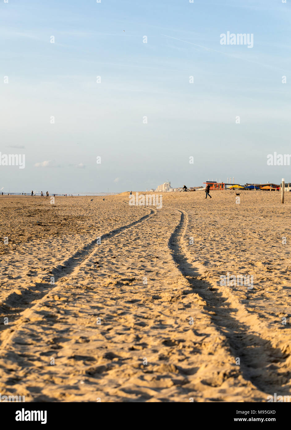View on the beach and the North Sea at Katwijk aan Zee, South Holland ...