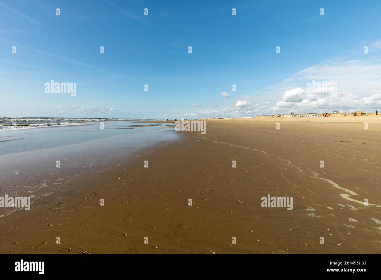 View on the beach and the North Sea at Katwijk aan Zee, South Holland ...