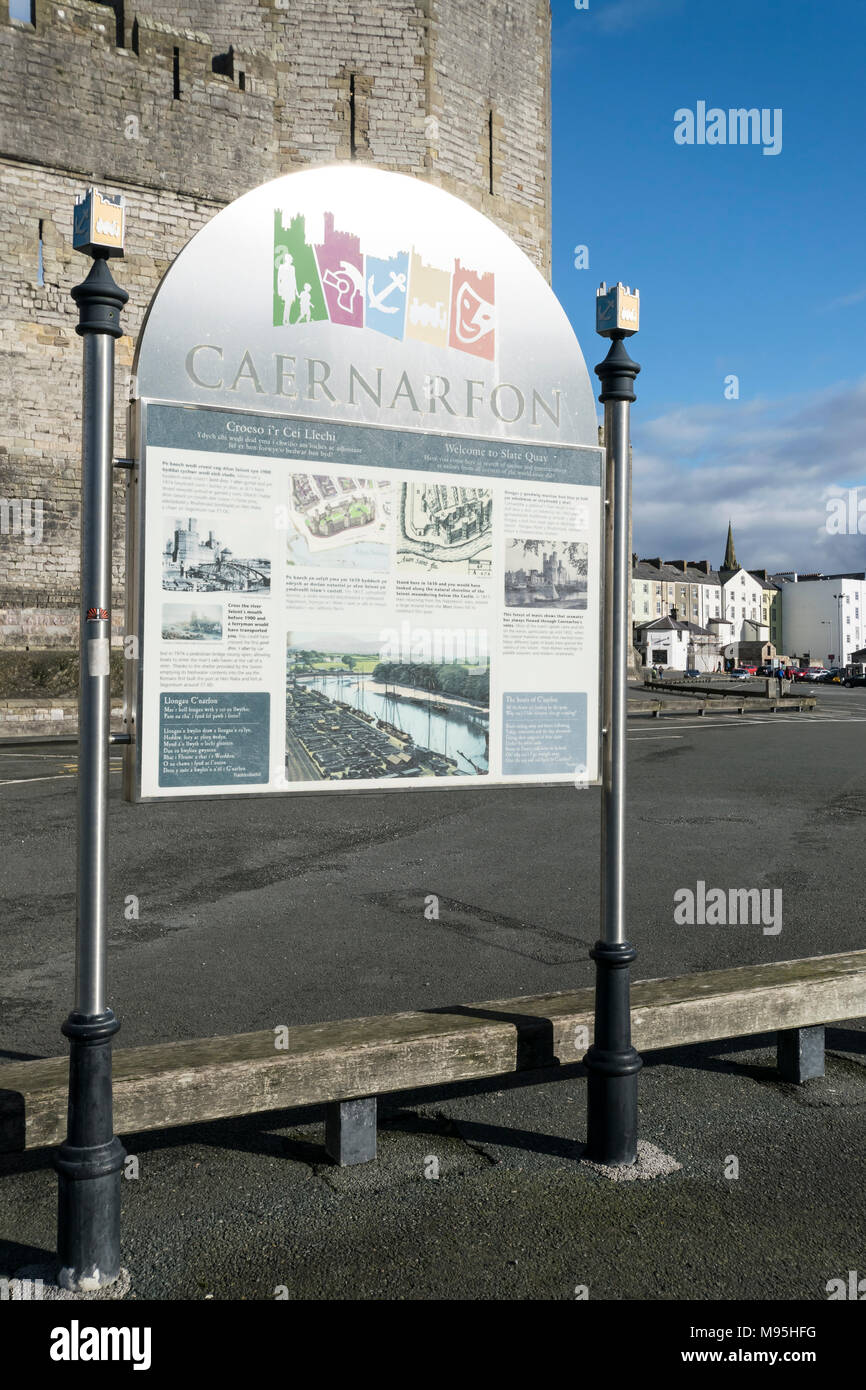 Caernarfon Tourist Information Sign High Resolution Stock Photography ...