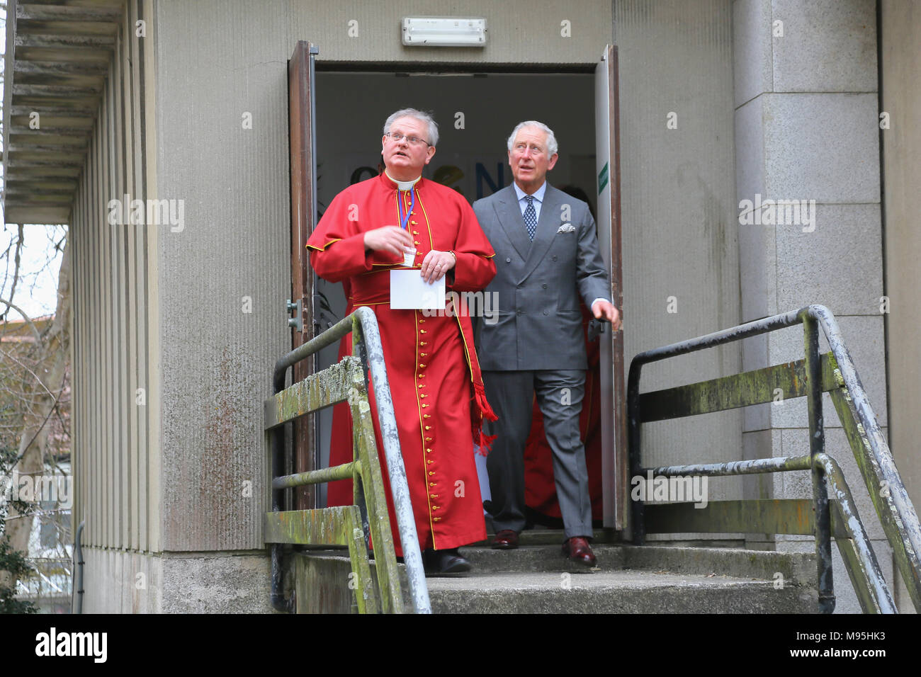 The Prince of Wales (right) is given a tour of Truro Cathedral by Dean ...