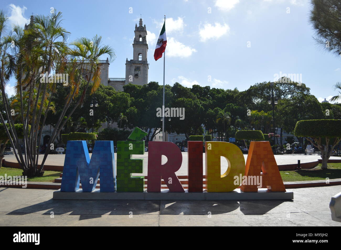 The Merida sign at Plaza Grande in Merida, Mexico Stock Photo - Alamy