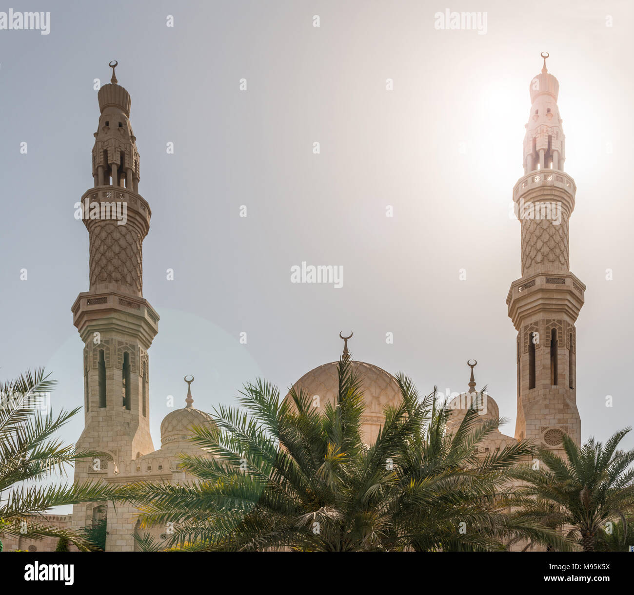 White mosque palm tree hi-res stock photography and images - Alamy
