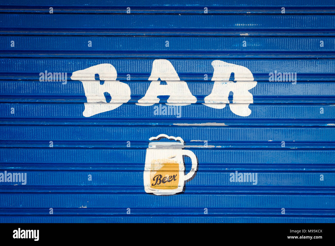 glass of beer Illustration and the word "Bar" on building exterior ...