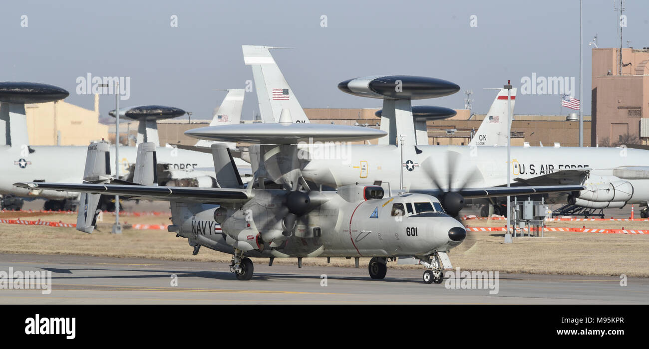 A Navy E-2C Hawkeye Airborne Early Warning aircraft, Naval Aviation ...