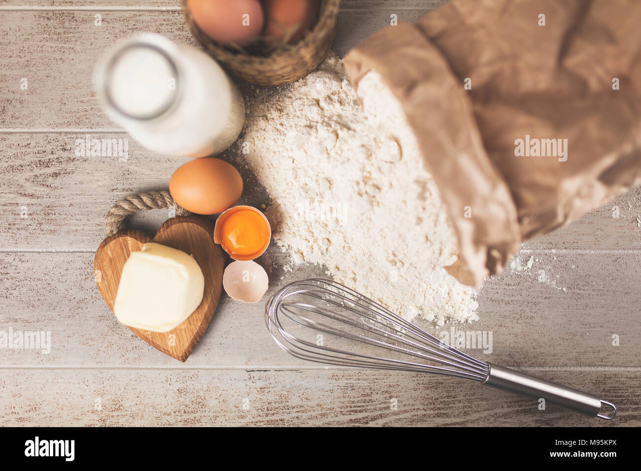 Basic baking ingredients Stock Photo - Alamy