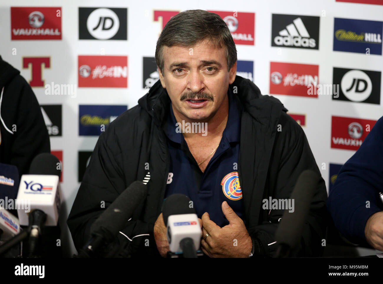 Costa Rica manager Oscar Ramirez during a press conference at Hampden ...