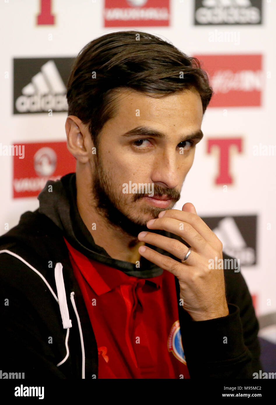 Costa Rica's Bryan Ruiz during a press conference at Hampden Park ...