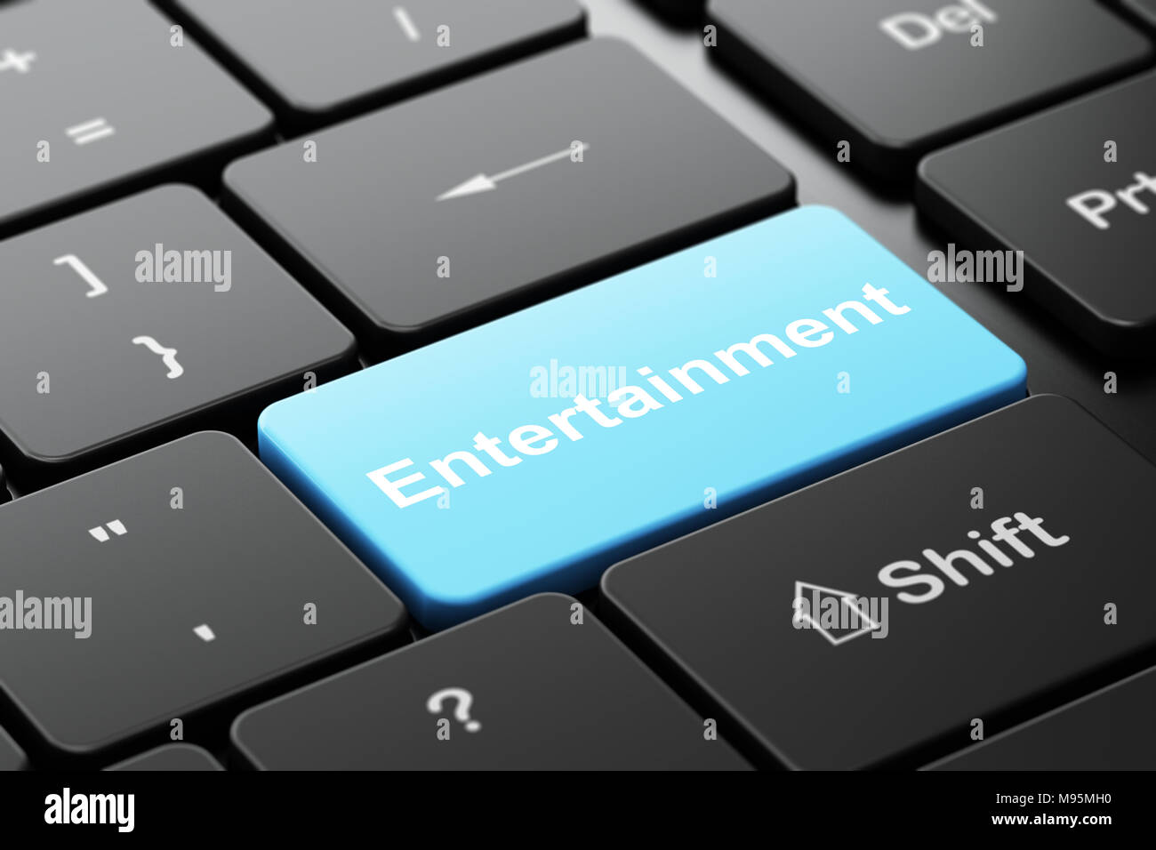 Entertainment, concept: Entertainment on computer keyboard background ...