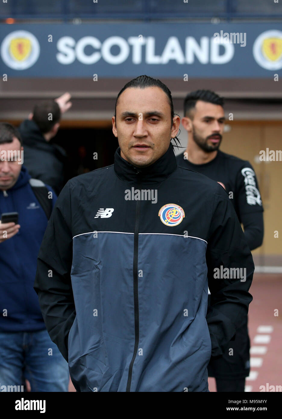 Costa Rica goalkeeper Keylor Navas during a training session at Hampden ...