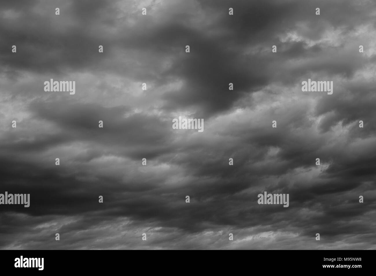 Stratocumulus clouds dark and foreboding toward late evening Stock ...