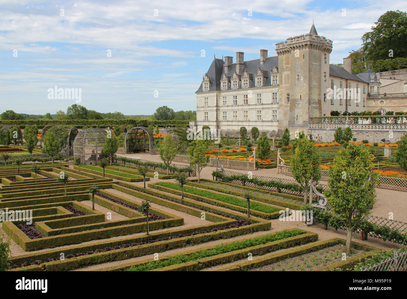 The Villandry castle and its gardens (France Stock Photo - Alamy
