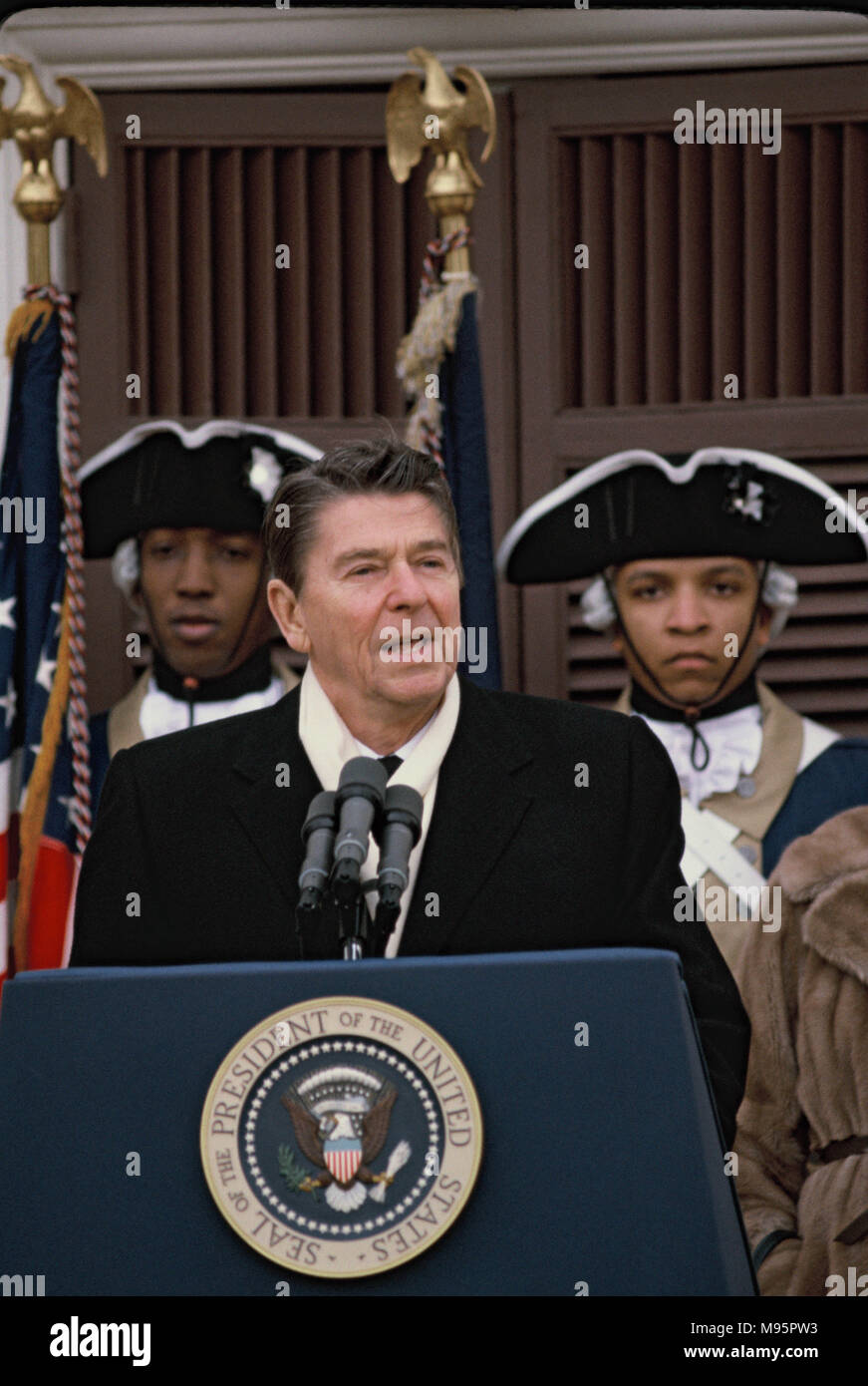 President Ronald Reagan at Mount Vernon on February 22, 1982 ...