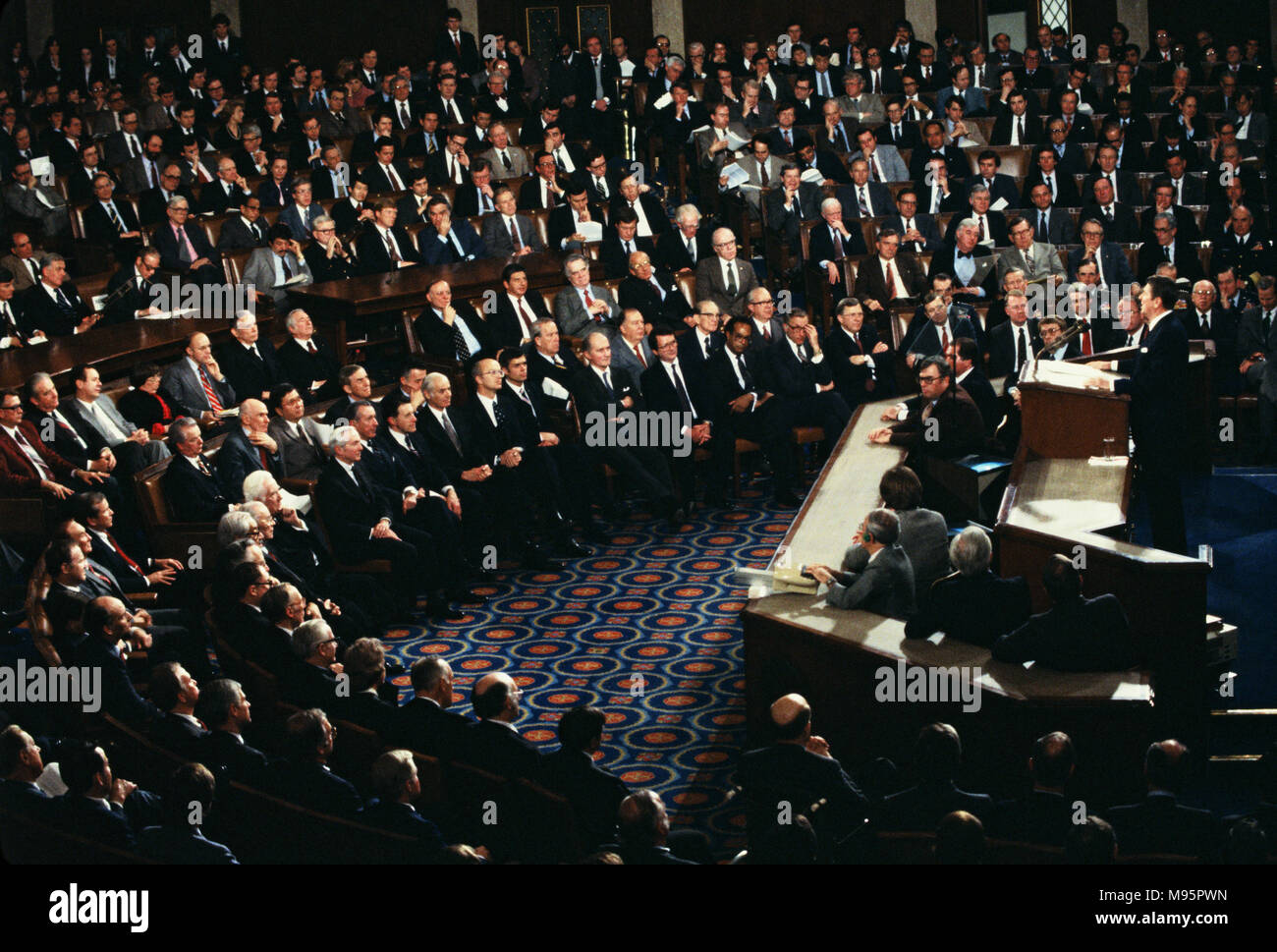 President Ronald Reagan delivers the State of the Union message on ...