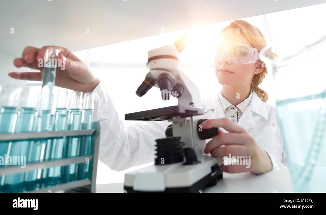 closeup.portrait of doctor biologist in the lab Stock Photo - Alamy