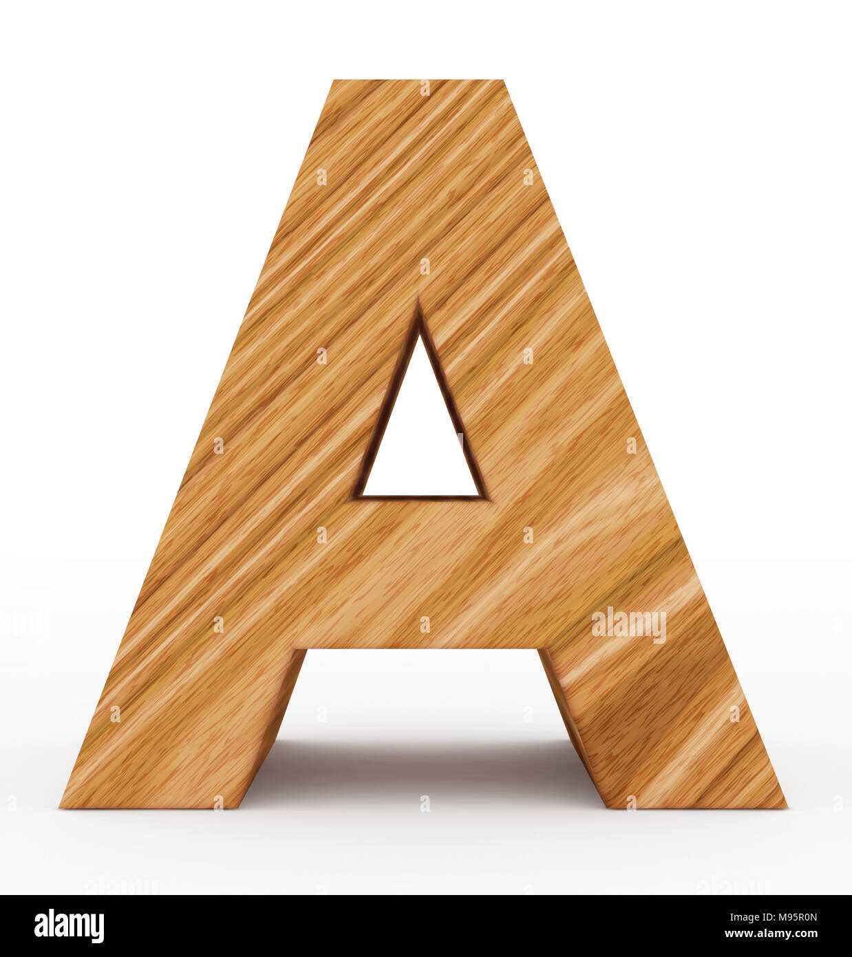 letter A 3d wooden isolated on white - 3d rendering Stock Photo - Alamy