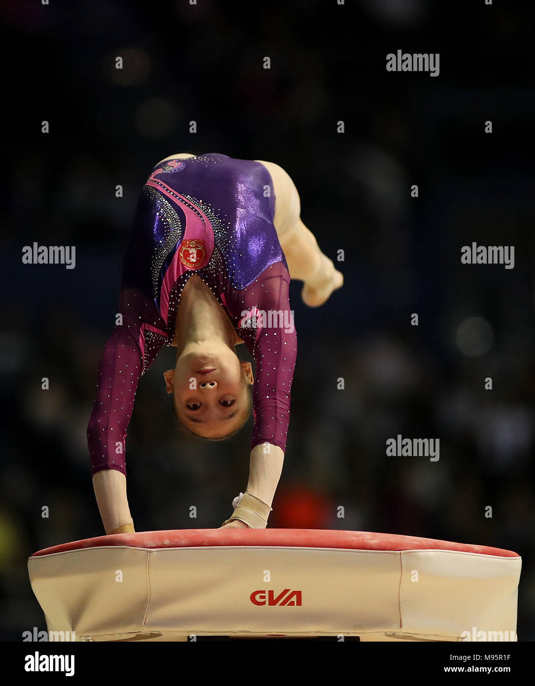China's Jieyu Liu during day two of the 2018 Gymnastics World Cup at ...