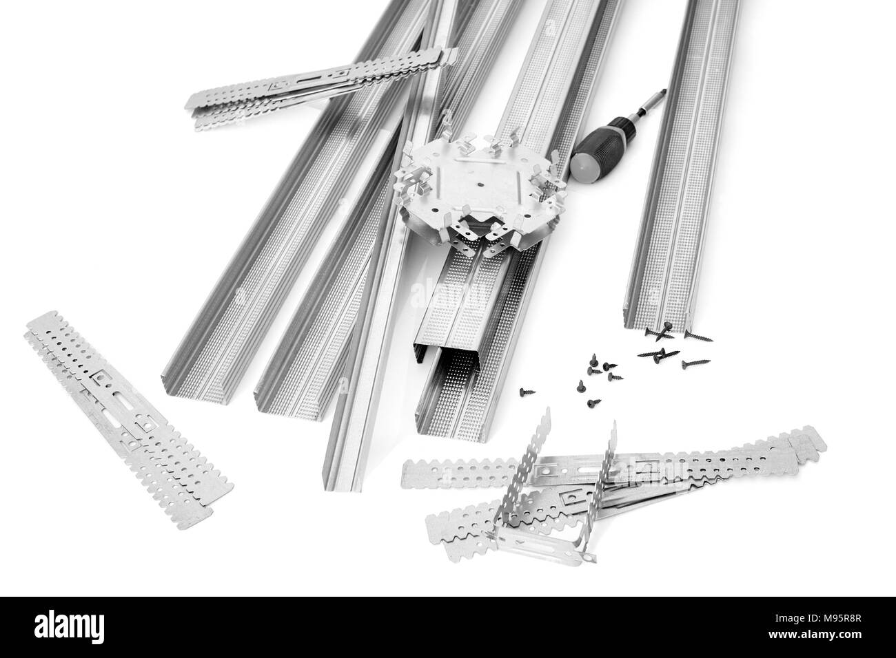 Components and fixture for installation of gypsum panels on the white ...