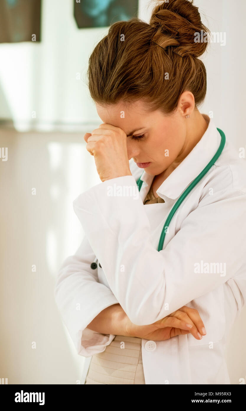 stressed doctor woman in office Stock Photo - Alamy