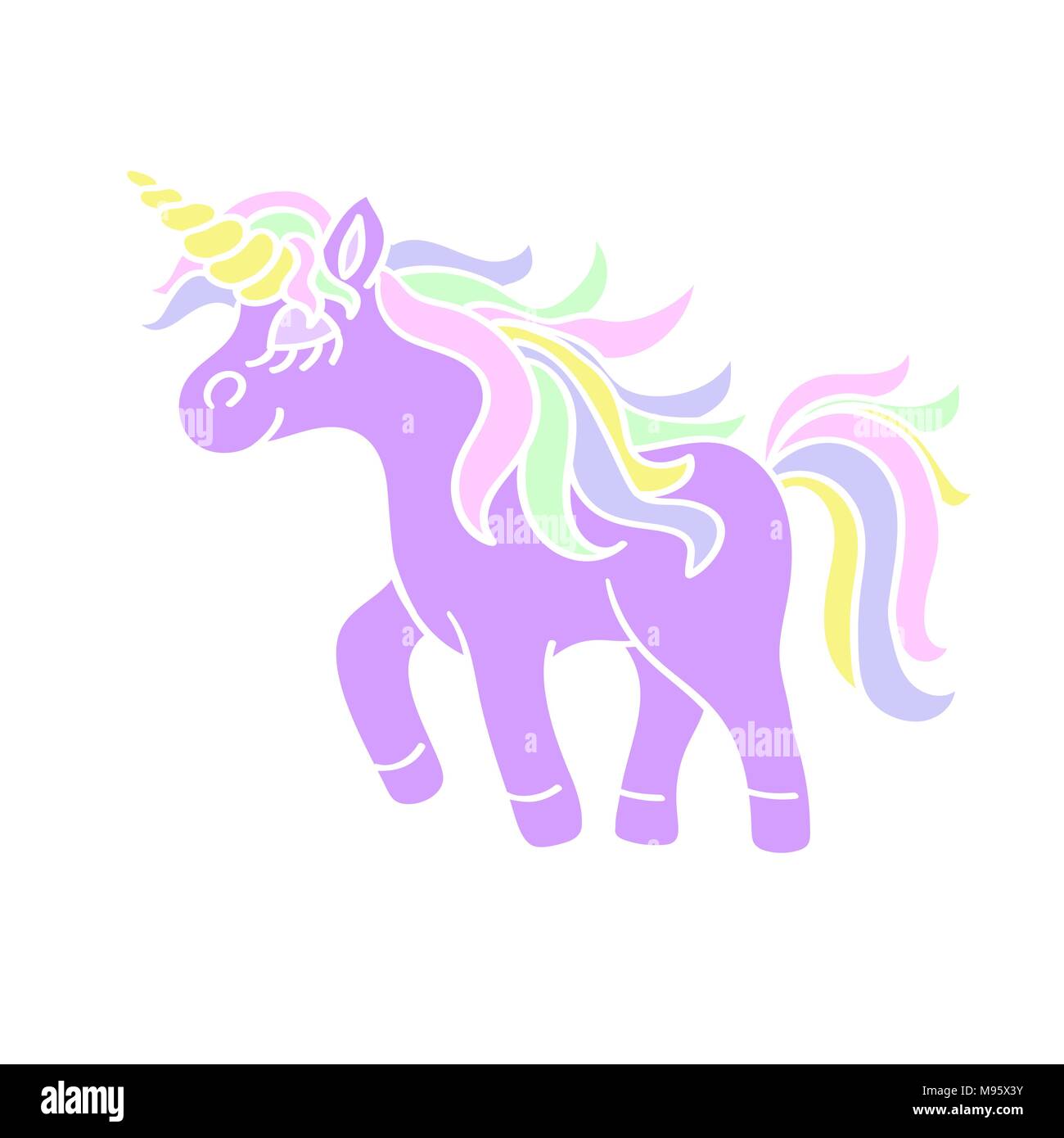 Walking purple unicorn icon on the white background Stock Vector Image ...