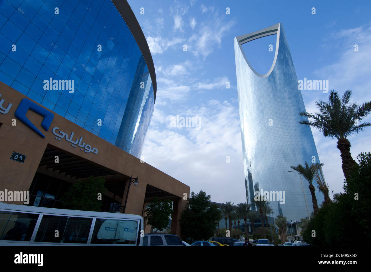RIYADH - January 12: Al Mamlaka Tower Skyscaper and Surroundings on ...
