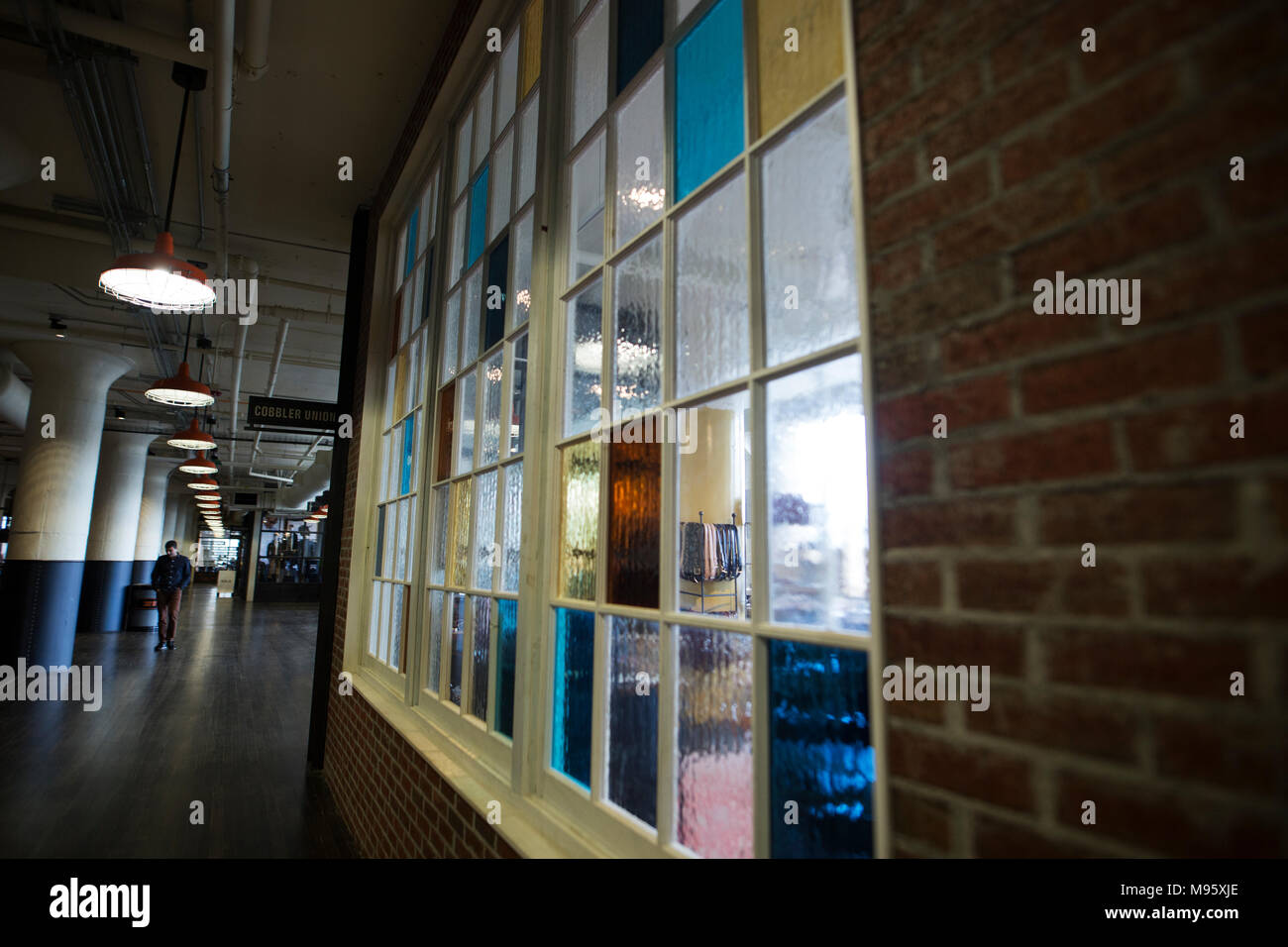 A stained glass window inside the Ponce City Market on the Beltline in ...