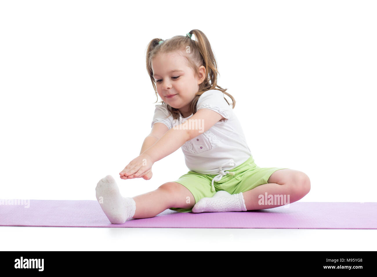 Kid doing fitness exercises isolated Stock Photo - Alamy