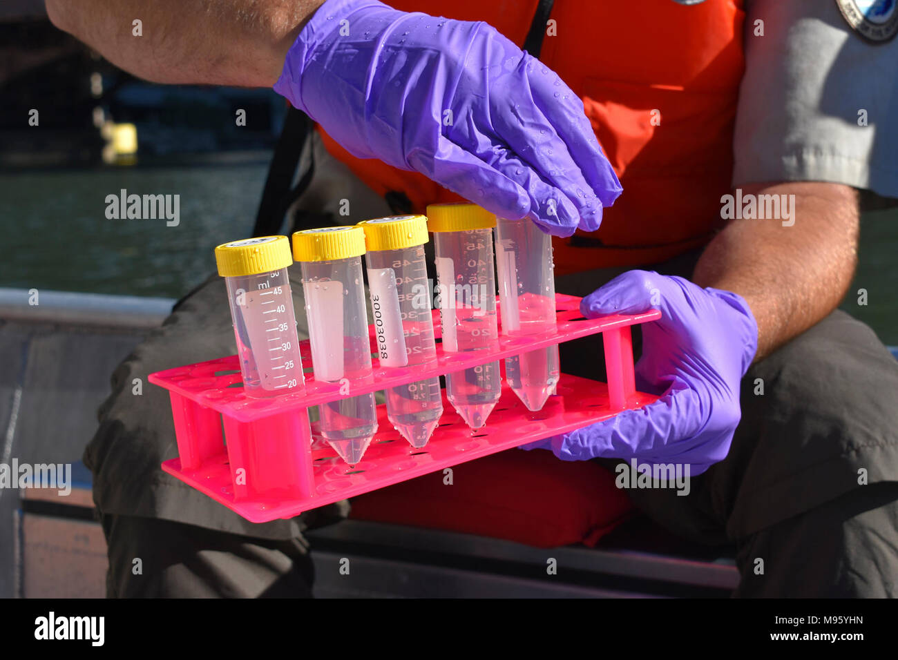 Water sampling tubes for eDNA testing Stock Photo - Alamy