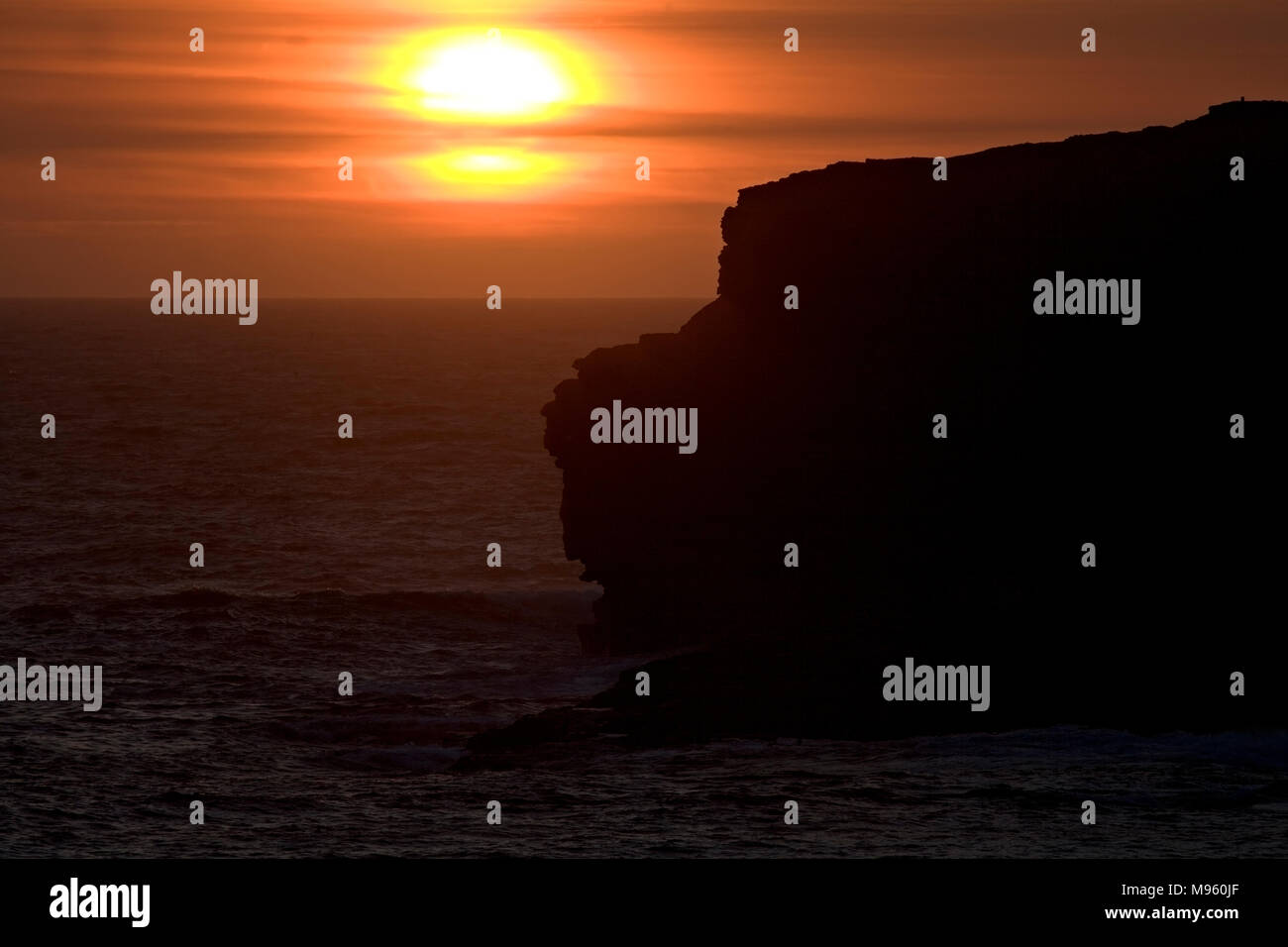 Cliffs at Loop Head on Ireland's Wild Atlantic Way at sunset, County ...