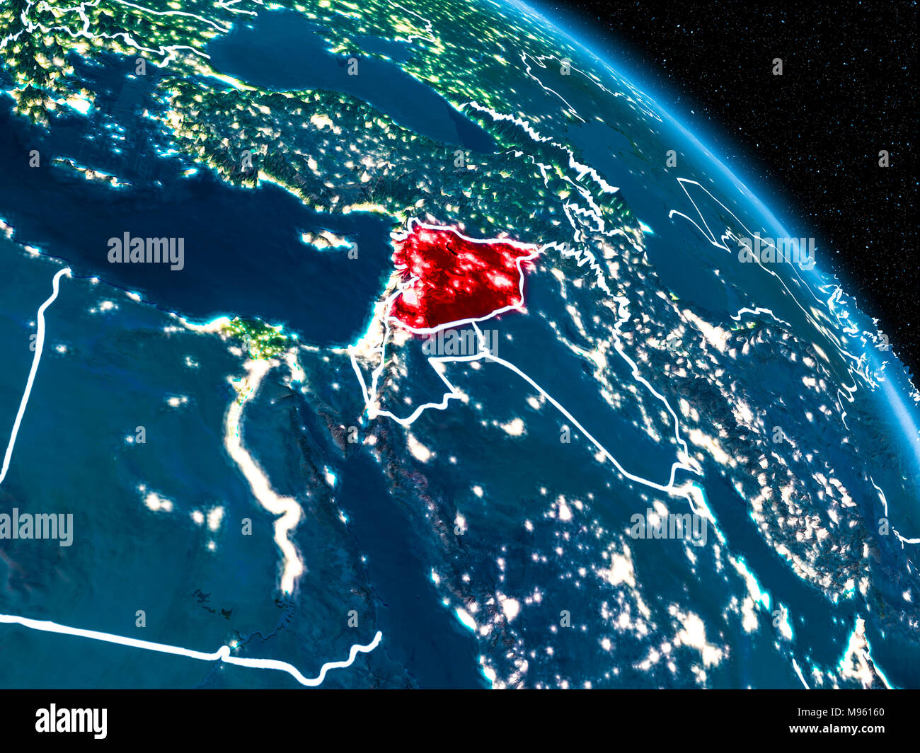 Satellite image of syria hi-res stock photography and images - Alamy
