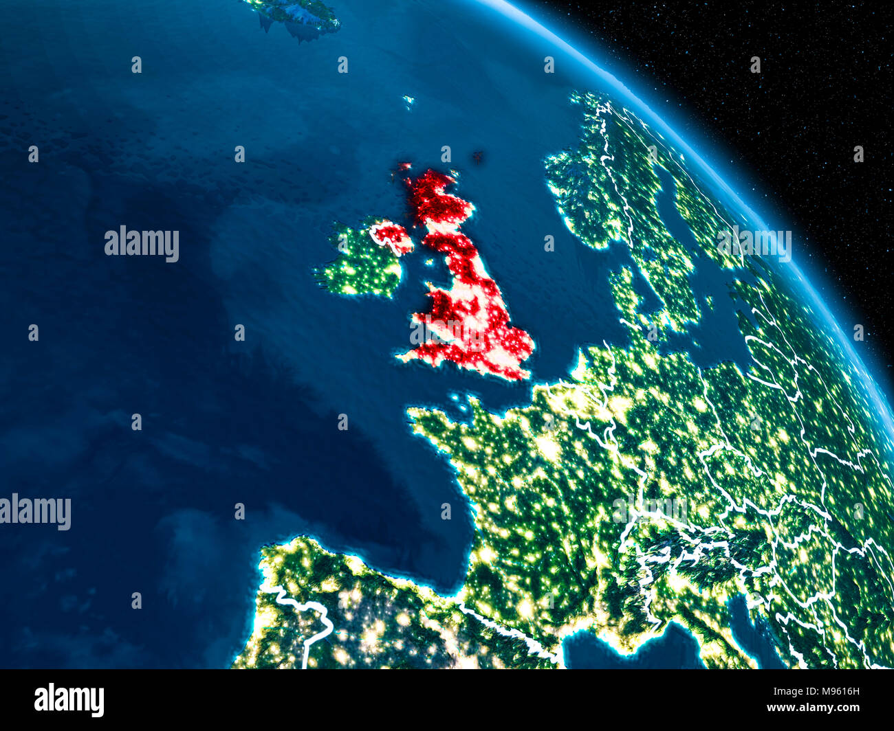 Night Uk Satellite Stock Photos & Night Uk Satellite Stock Images - Alamy