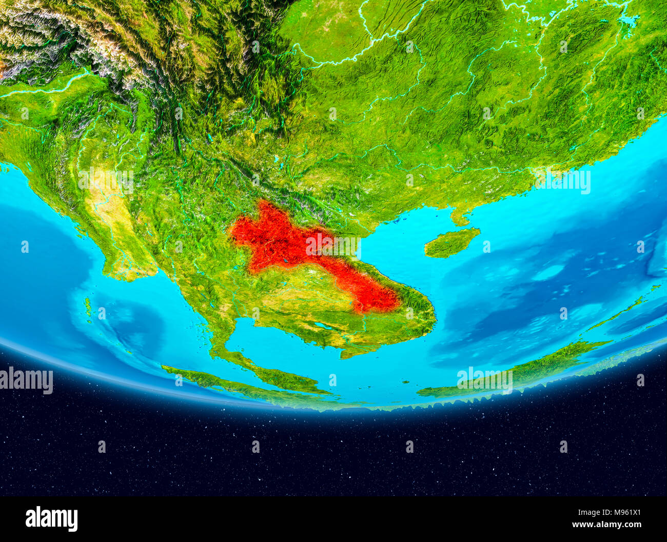 Laos satellite image hi-res stock photography and images - Alamy