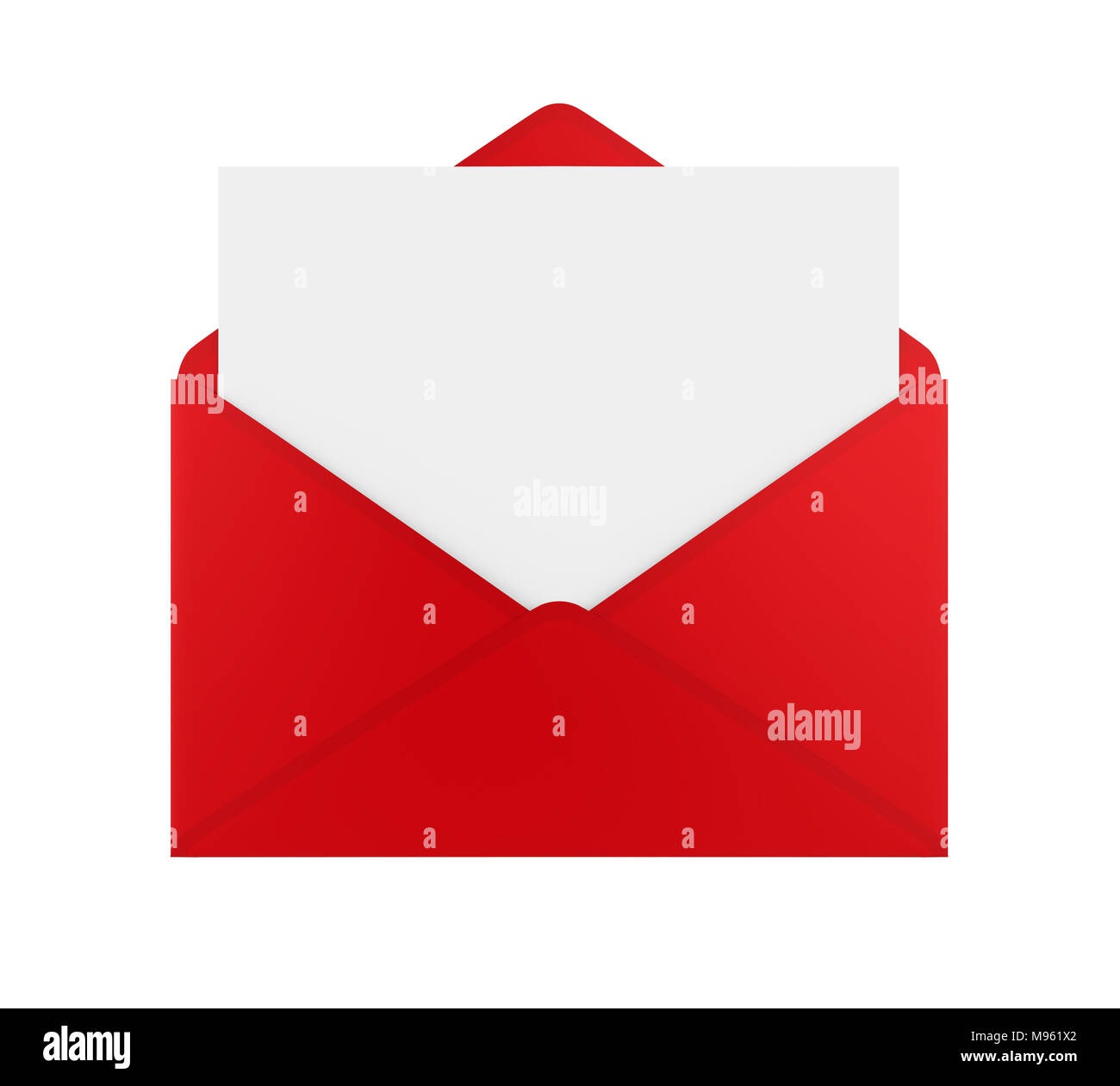 Envelope with Blank Paper Isolated Stock Photo - Alamy