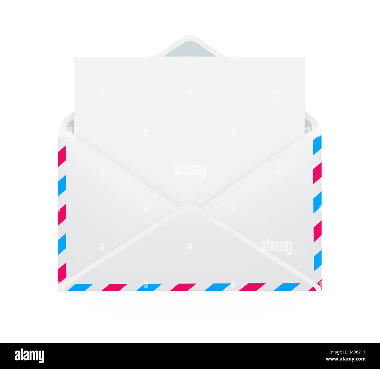 Envelope with Blank Paper Isolated Stock Photo - Alamy