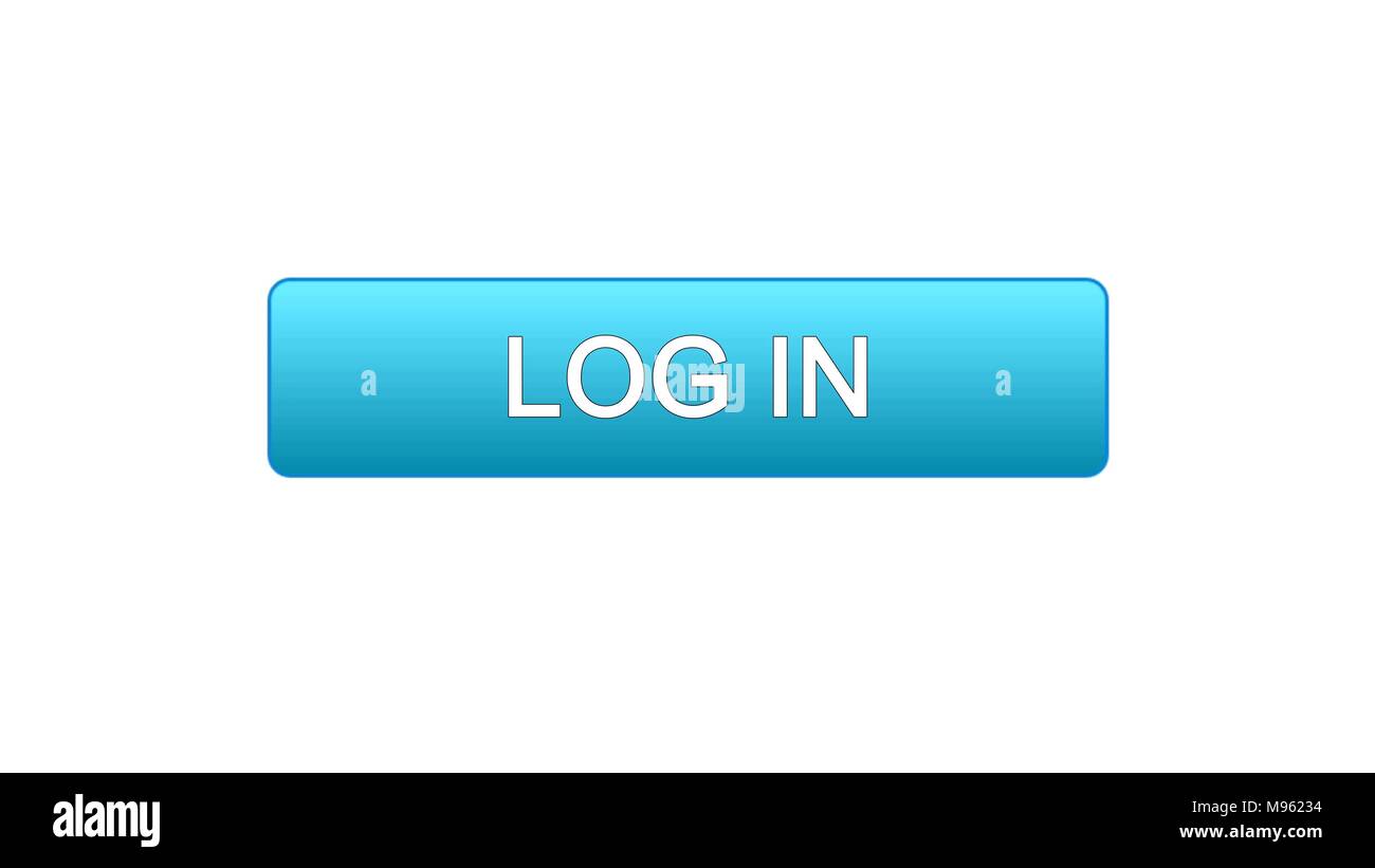 Log in web interface button blue color, online application service ...