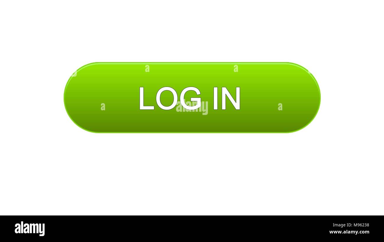 Log in web interface button green color, online application service ...