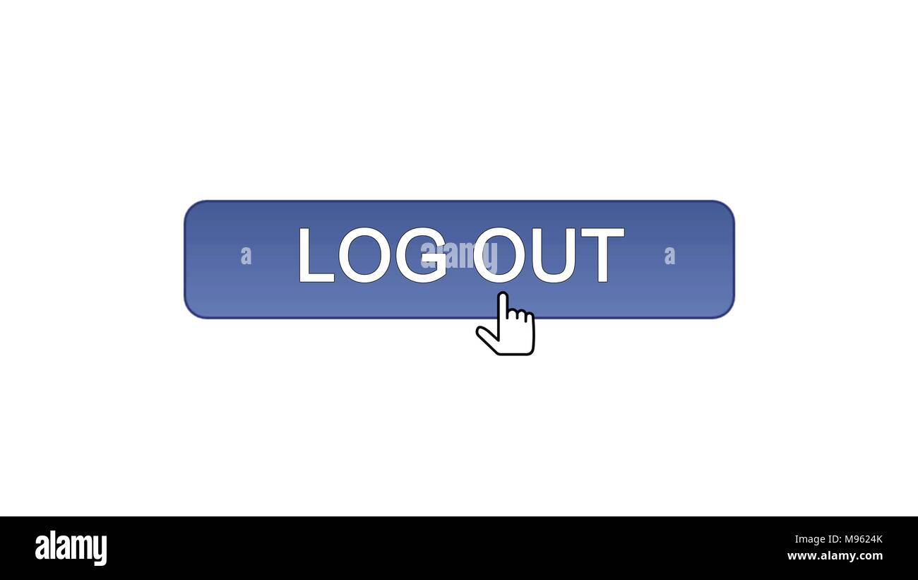 Log out web interface button clicked with mouse cursor violet color, application, stock footage ...