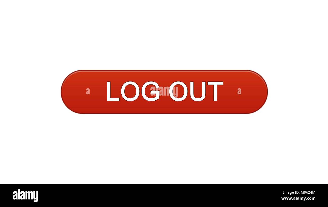 Log out web interface button wine red color, internet site design, application, stock footage ...
