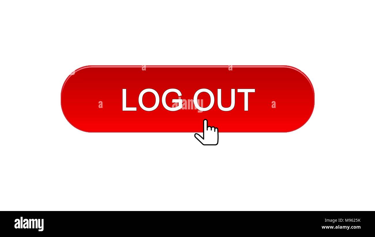 Log out web interface button clicked with mouse cursor red color, application, stock footage ...