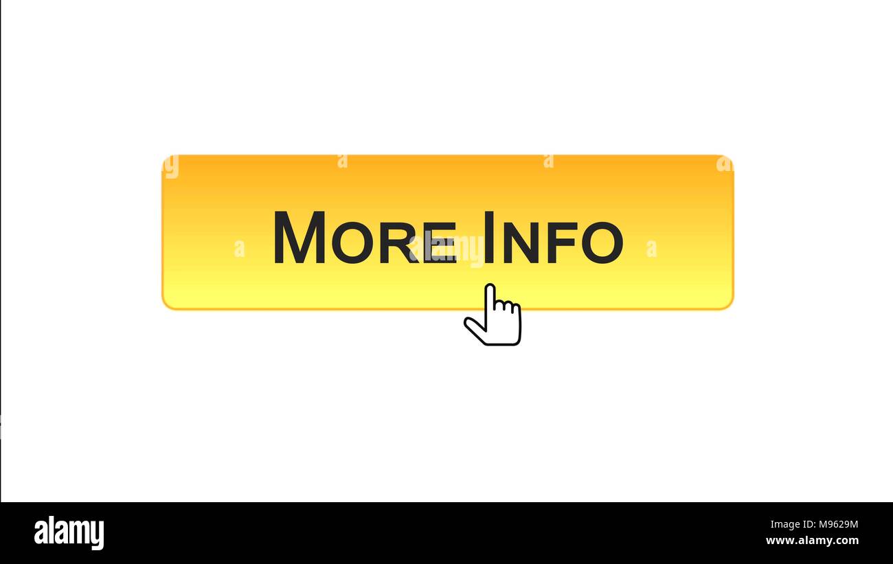 More info web interface button clicked with mouse cursor, orange color ...