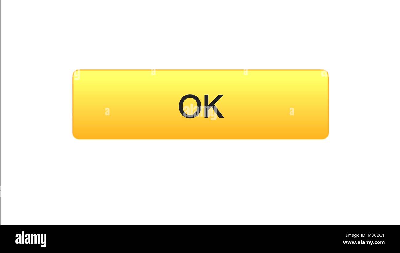Ok web interface button orange color, online program, internet site ...