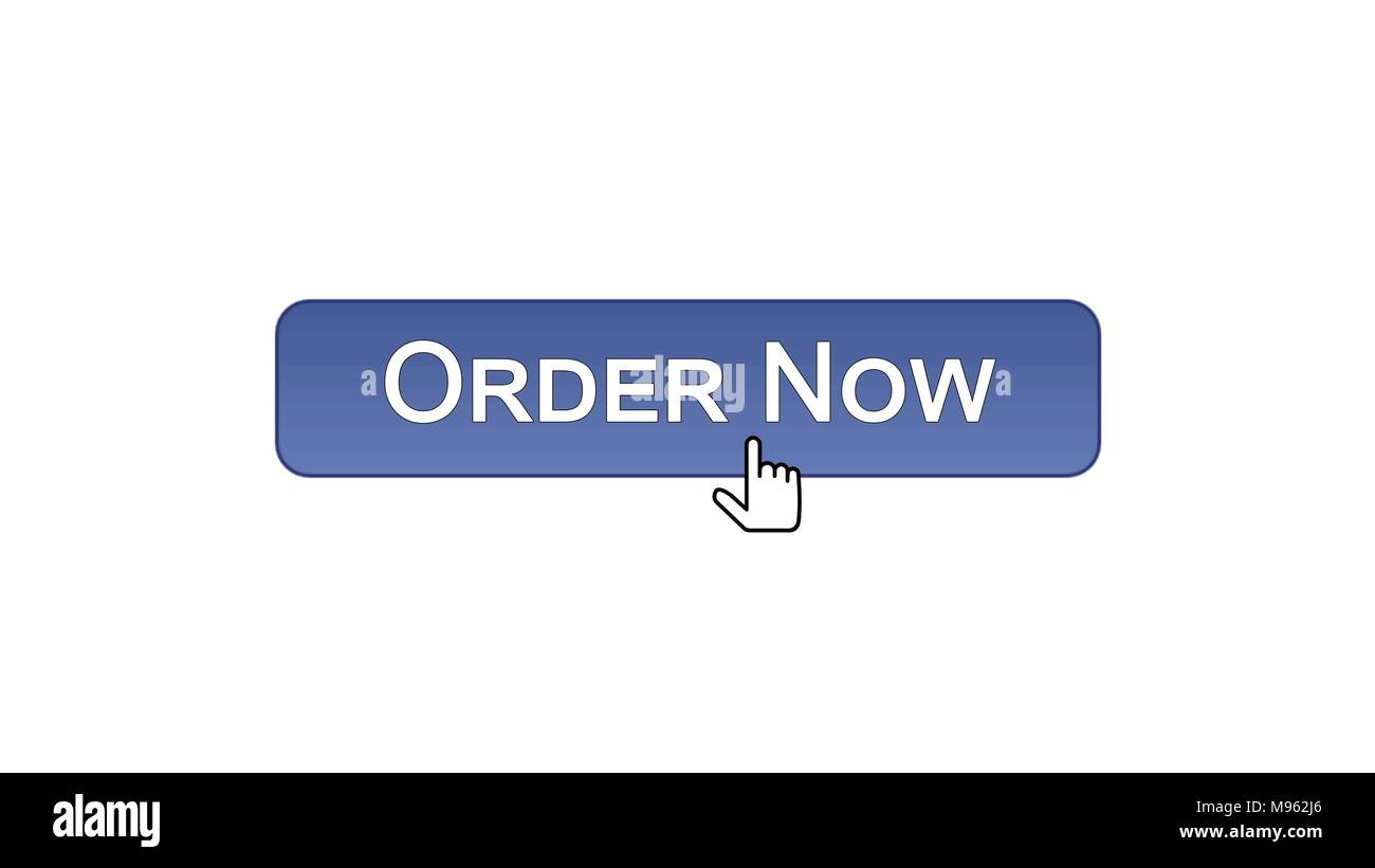 Order now web interface button clicked with mouse cursor, violet color, online, stock footage ...