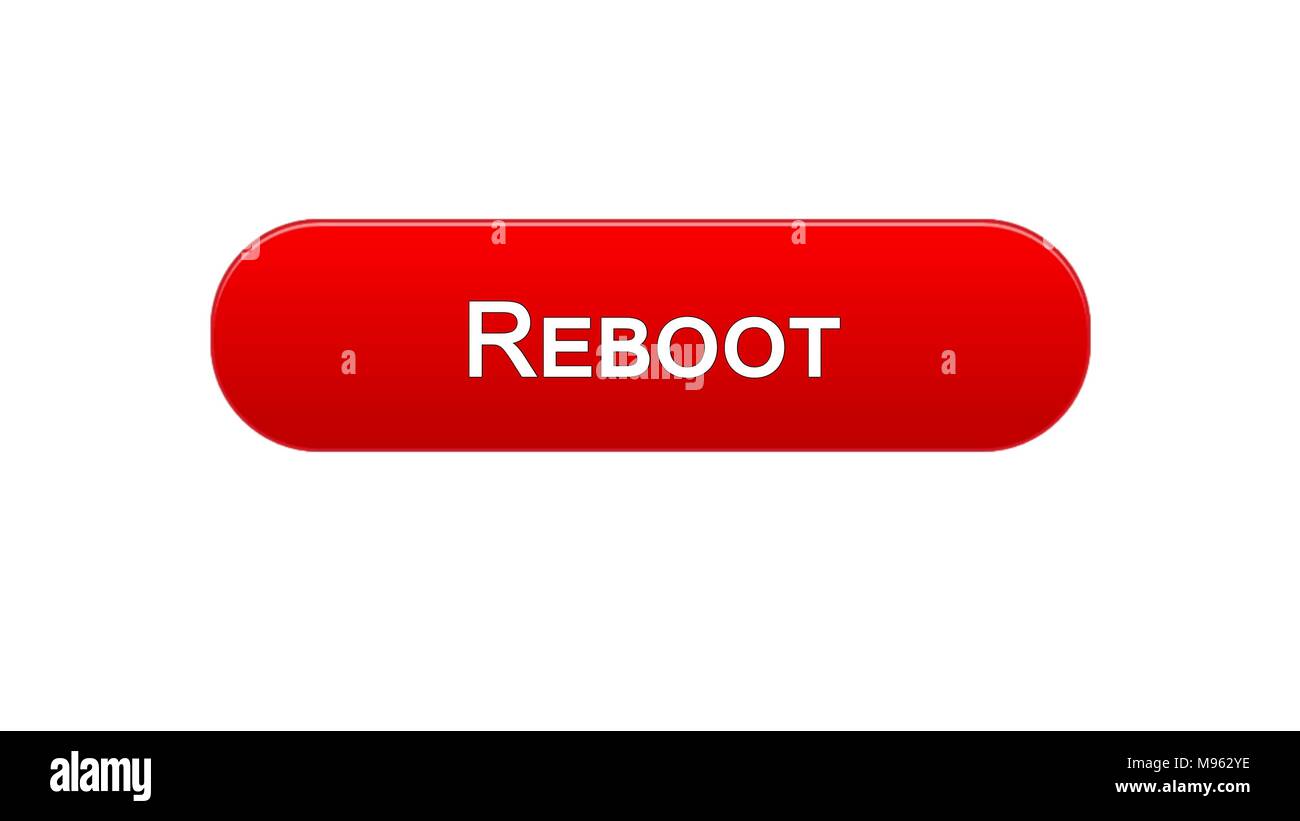 Reboot web interface button red color, internet site design, computer restart, stock footage ...