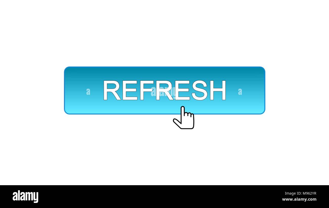 Refresh web interface button clicked with mouse cursor, blue color, innovation, stock footage ...